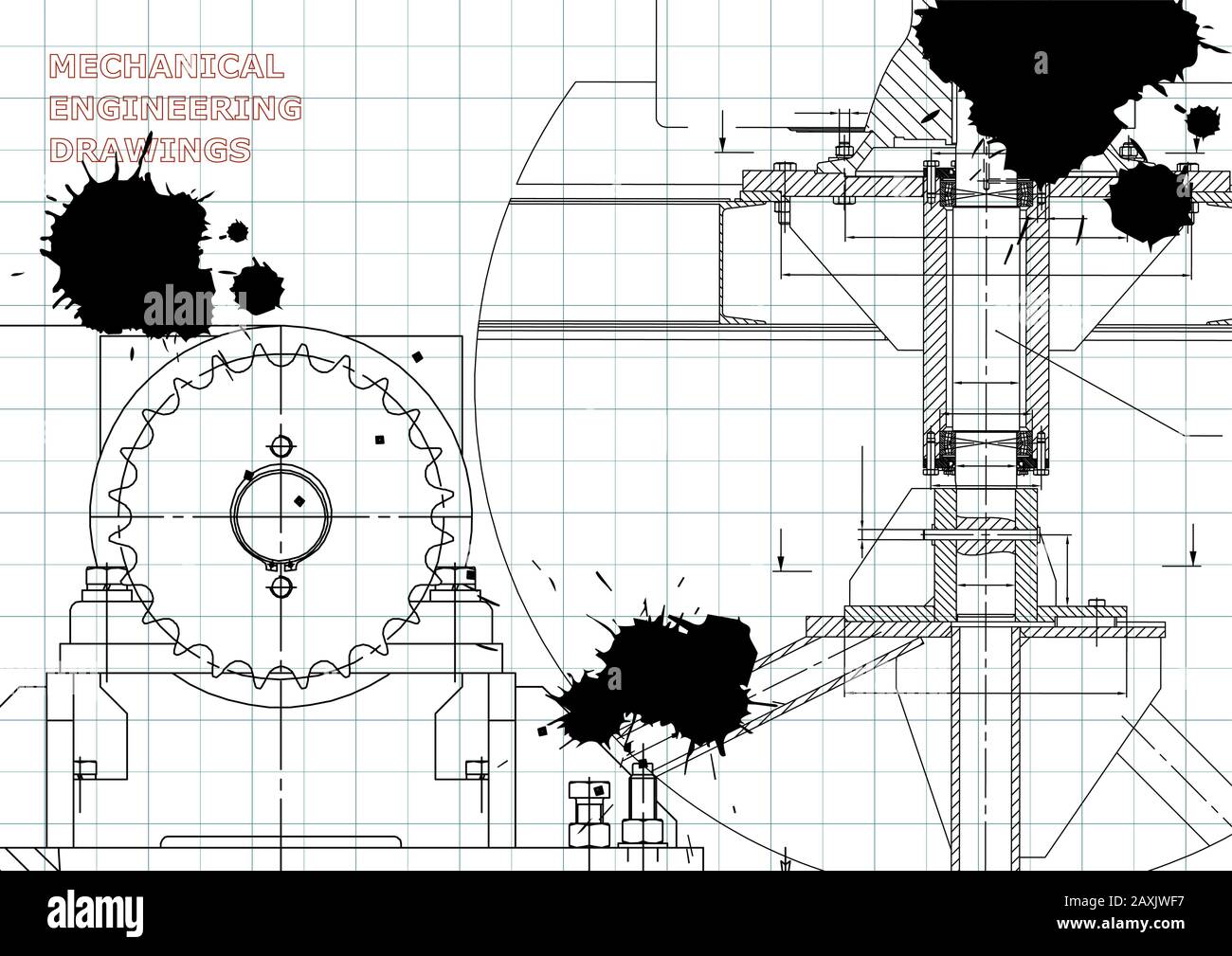 Blueprints. Mechanical construction. Engineering illustrations ...