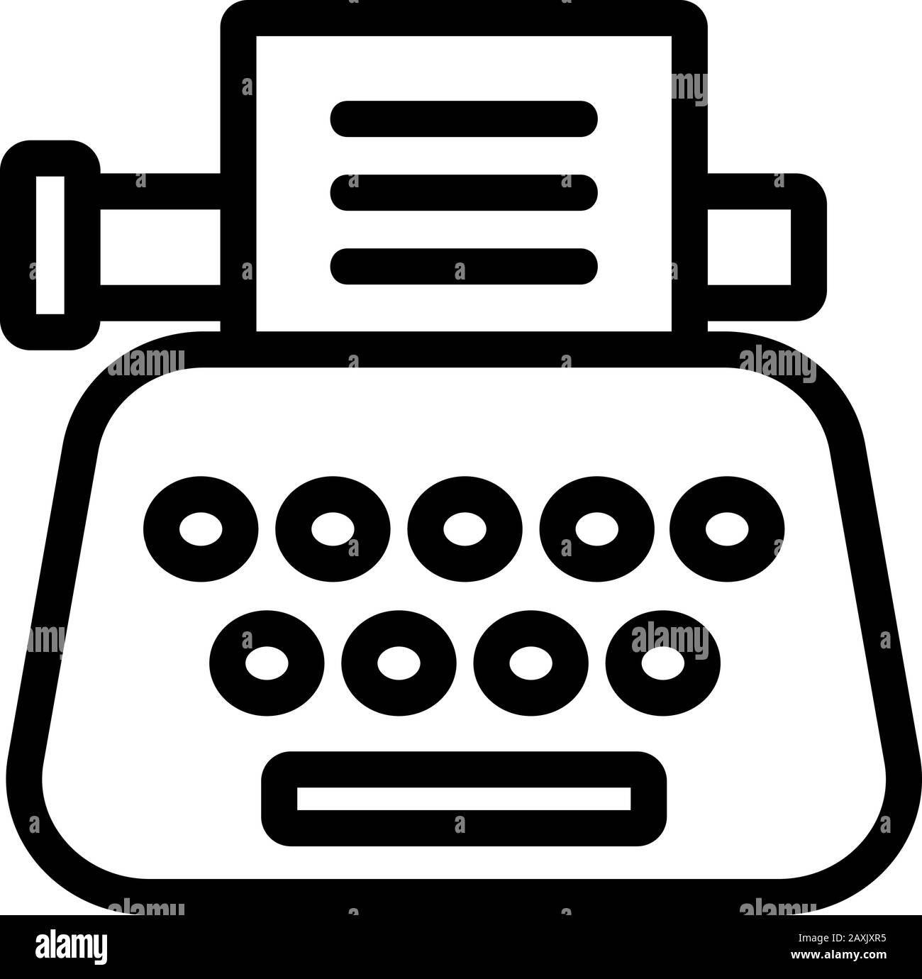typewriter icon vector. Isolated contour symbol illustration Stock ...