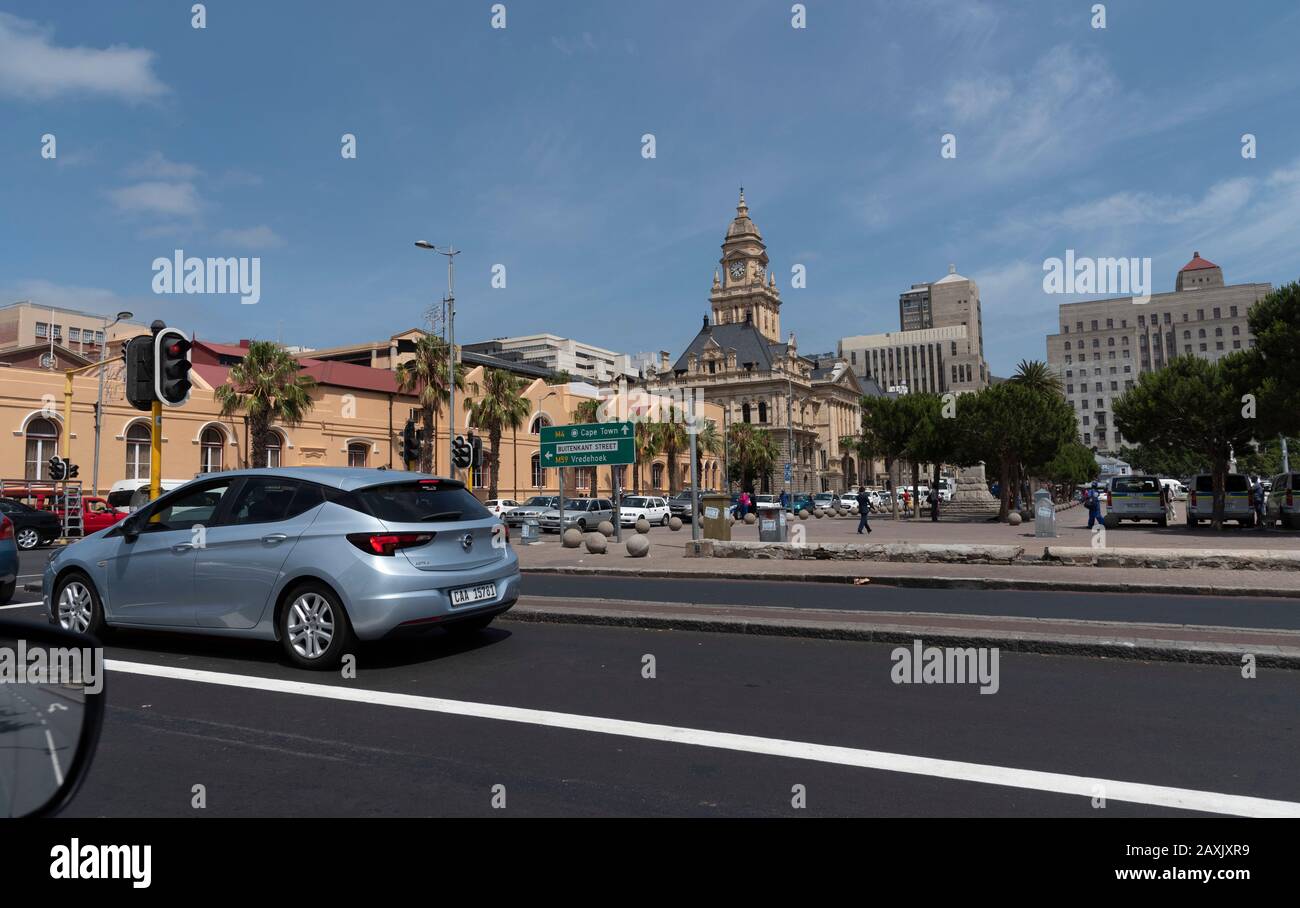 Cape Town, South Africa. Dec 2019. Driving in Cape Town city centre ...