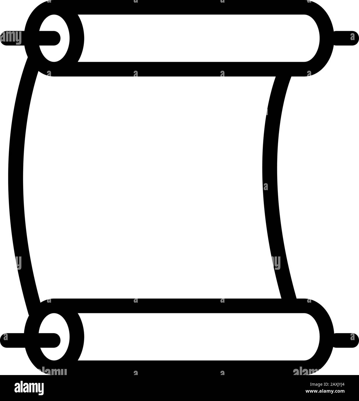 parchment paper scroll icon vector. Isolated contour symbol ...