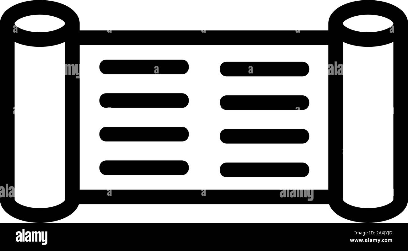 parchment paper scroll icon vector. Isolated contour symbol ...