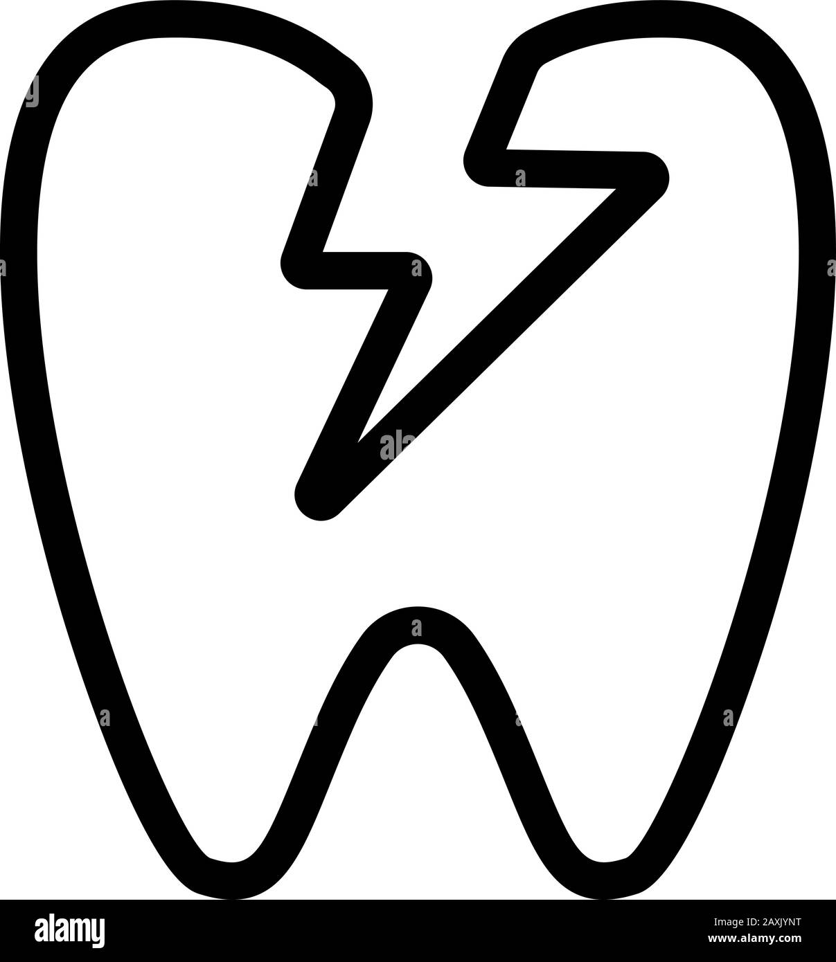 toothache icon vector. Isolated contour symbol illustration Stock ...