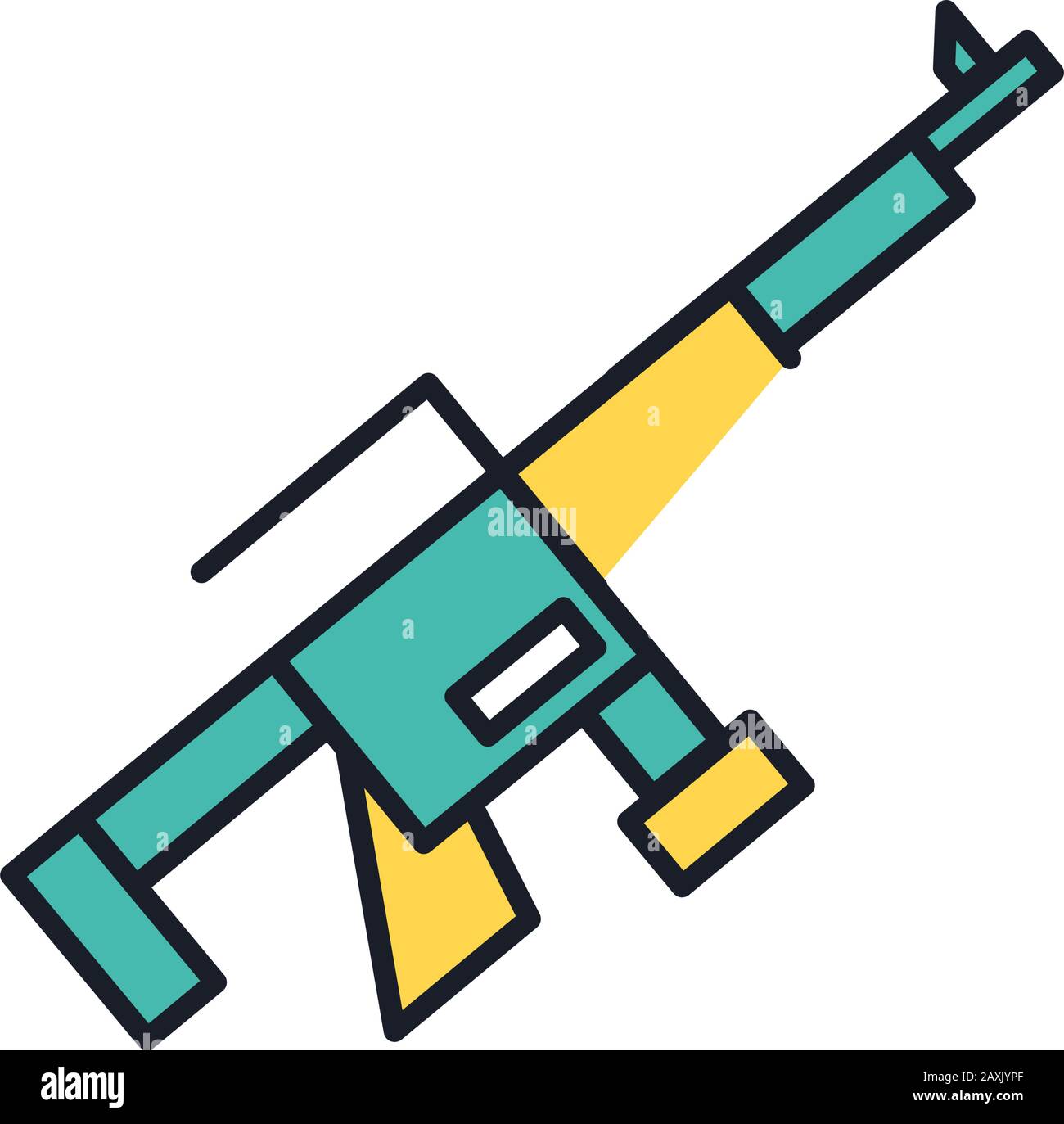 sniper gun military force line and fill style icon Stock Vector Image ...