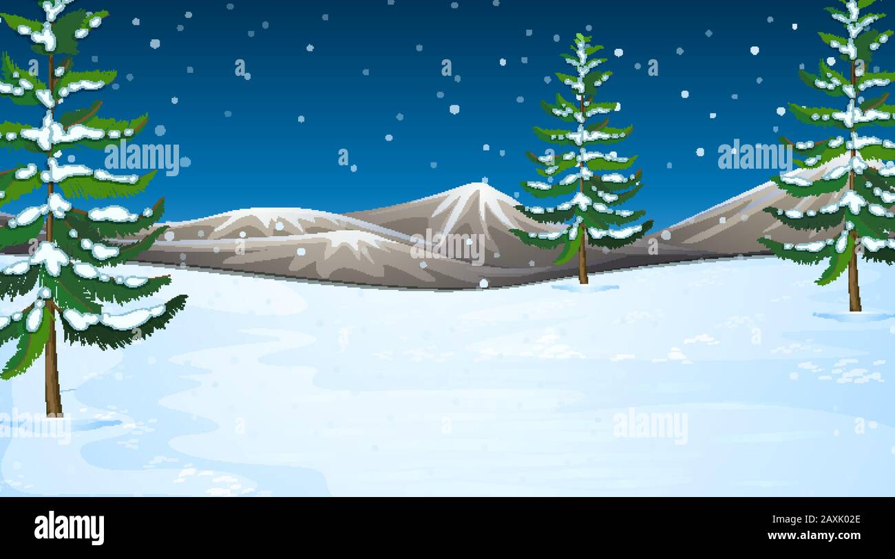 Background scene with snow in the field illustration Stock Vector Image ...