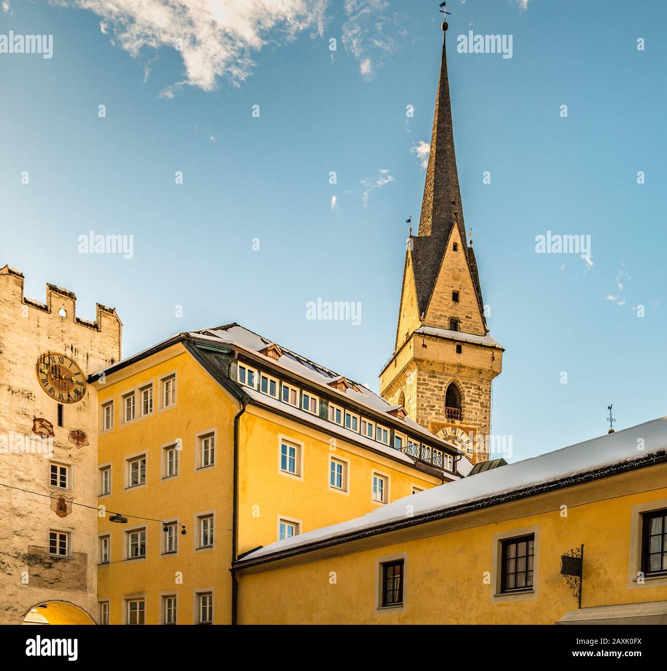 Brunico (BZ), February 12, 2019: sunlight is enlightening the Ursuline ... Brunico (BZ), February 12, 2019: sunlight is enlightening the Ursuline ...