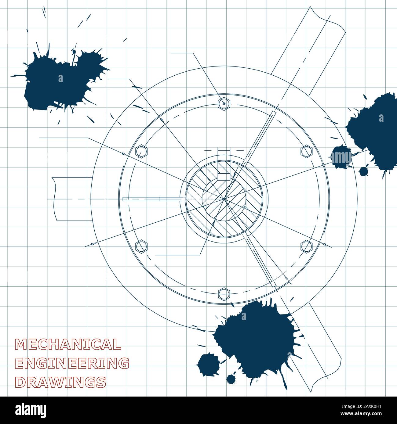 Mechanical engineering drawings. Engineering. Draft Ink Blots Stock ...