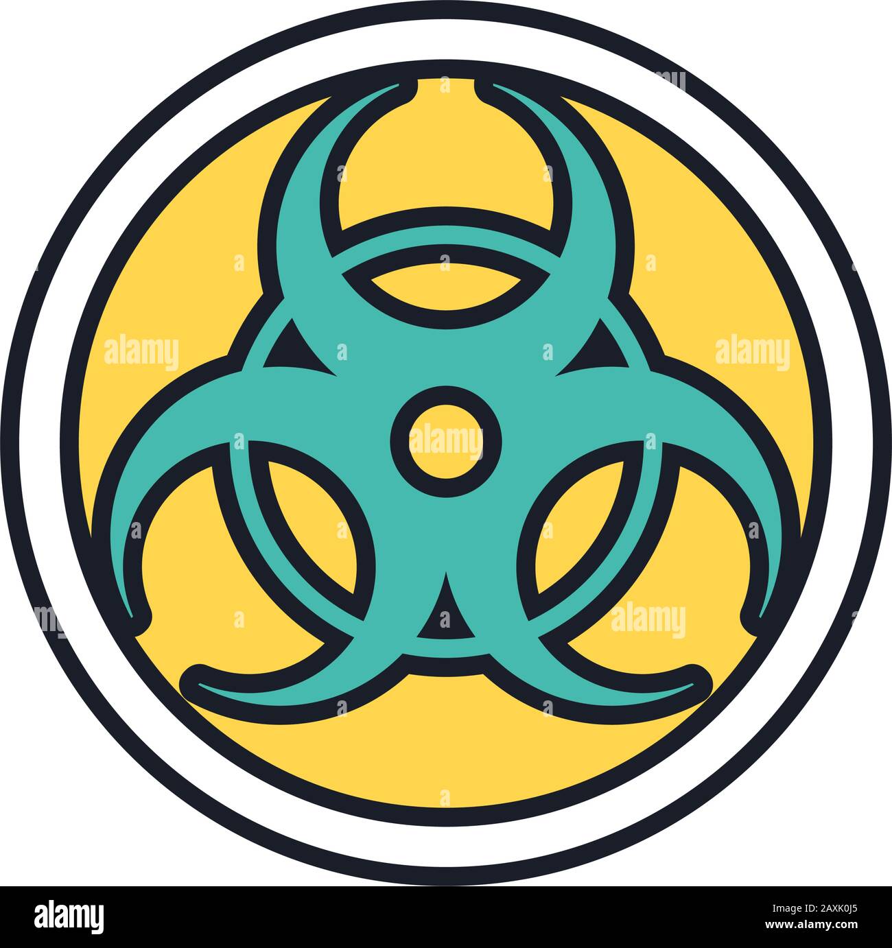 nuclear symbol caution line and fill style icon Stock Vector Image ...