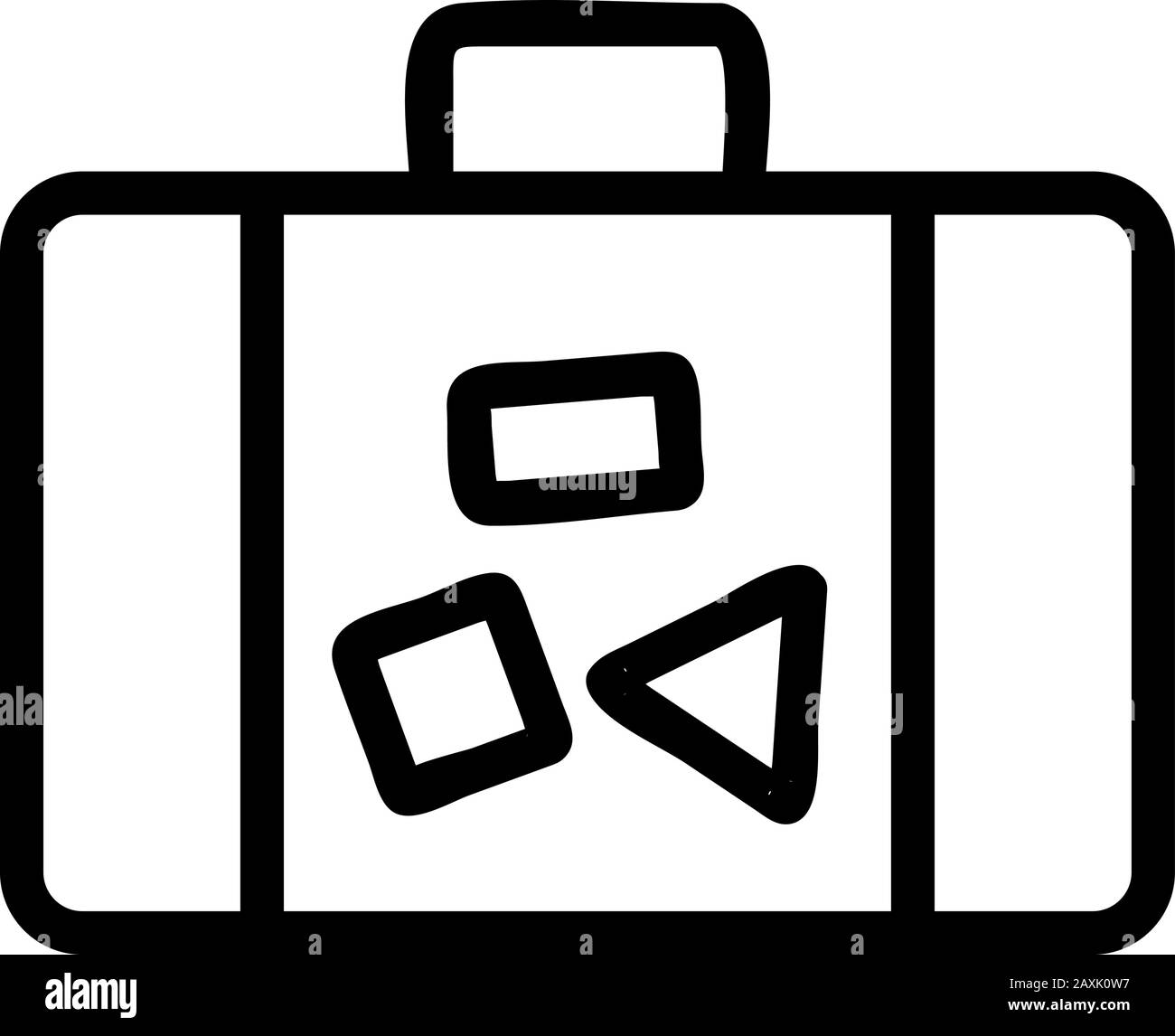 Suitcase luggage icon vector. Isolated contour symbol illustration ...