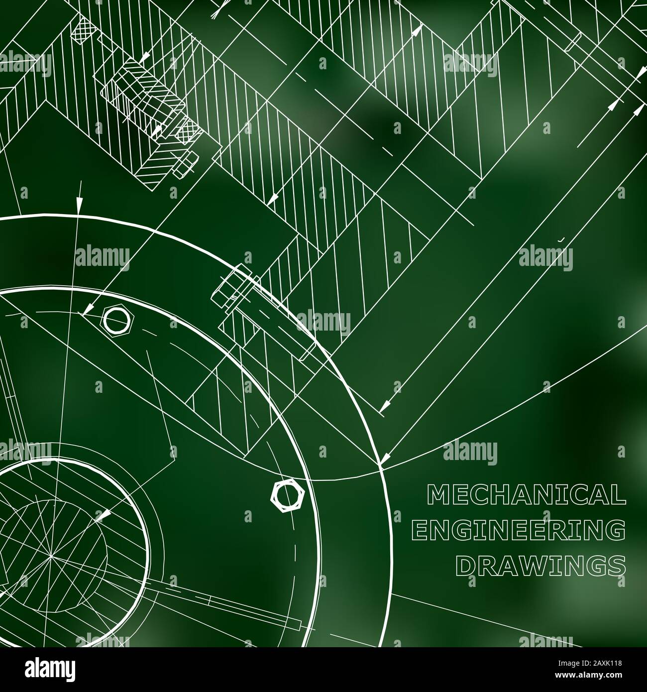 Backgrounds of engineering subjects. Technical illustration. Mechanical ...