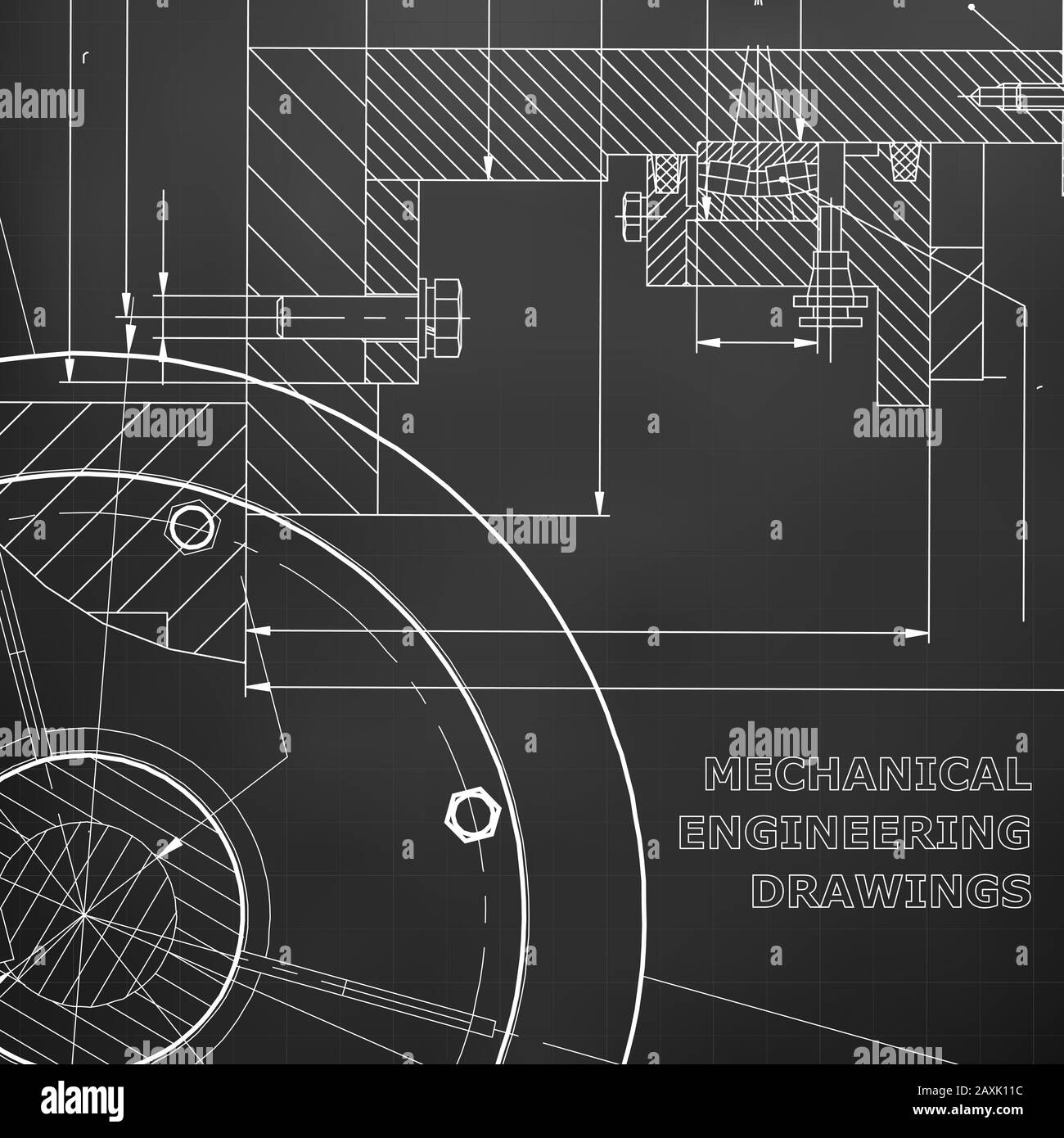 Backgrounds of engineering subjects. Technical illustration. Black ...