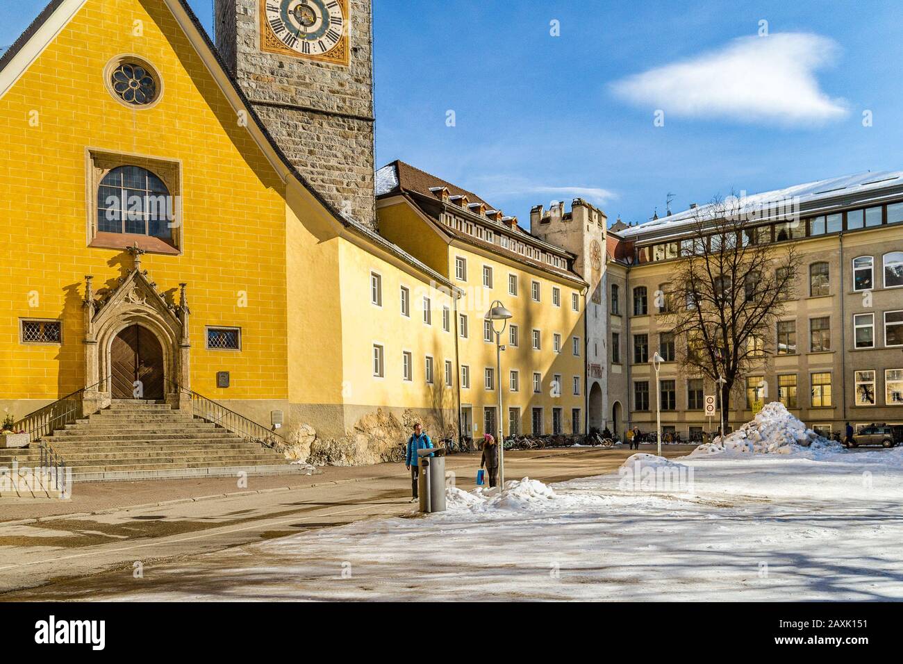 Brunico (BZ), February 12, 2019: sunlight is enlightening the Ursuline ... Brunico (BZ), February 12, 2019: sunlight is enlightening the Ursuline ...