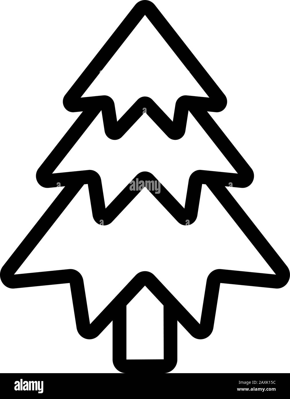 evergreen Christmas tree icon vector. Isolated contour symbol ...