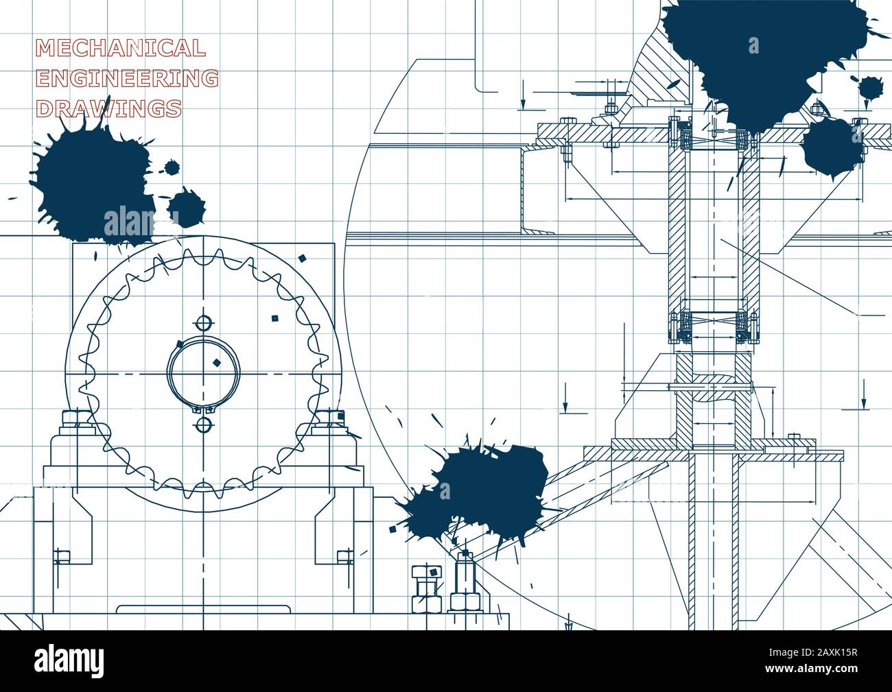 Blueprints. Mechanical construction. Engineering illustrations ...