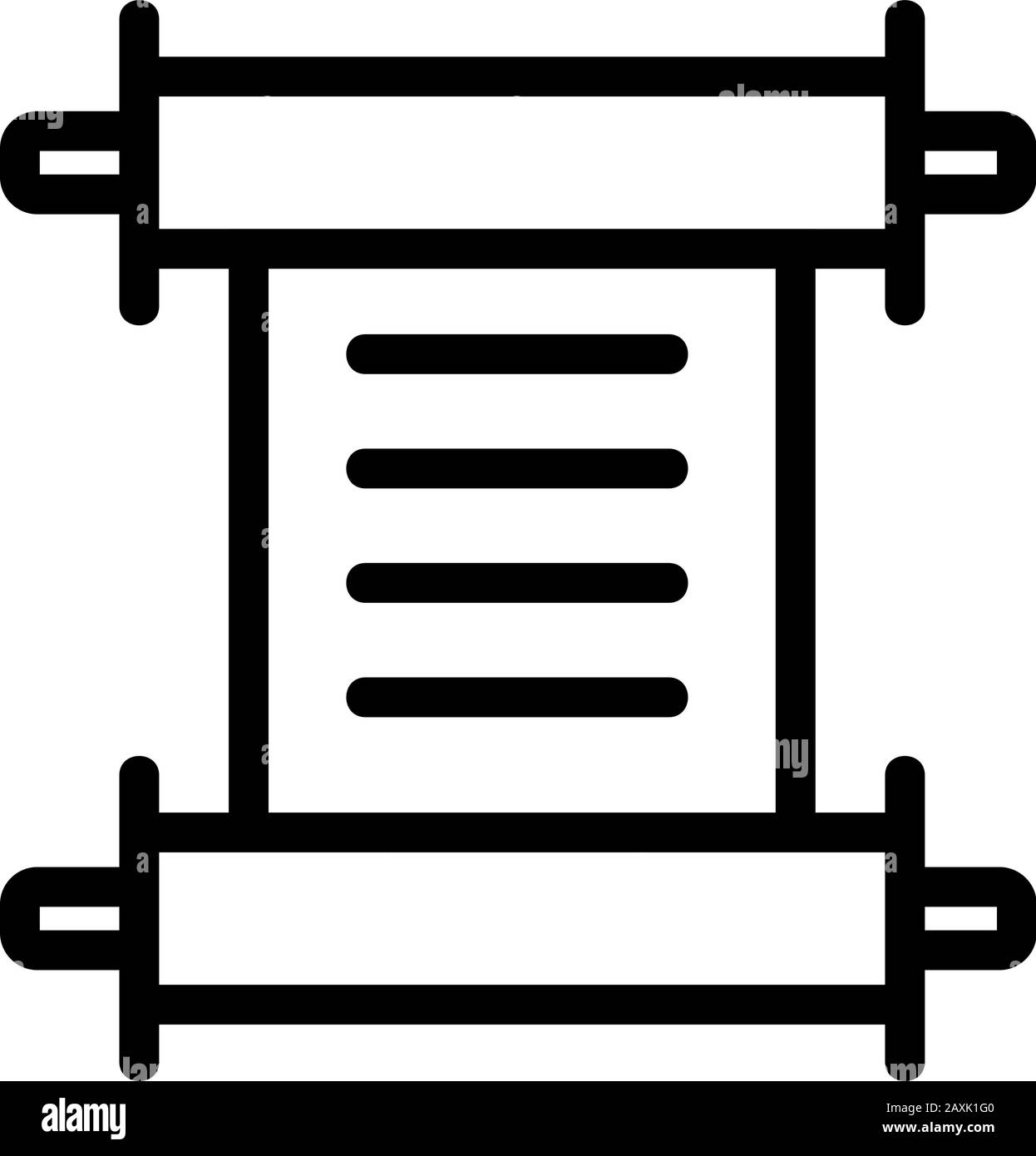 Scroll icon vector. Isolated contour symbol illustration Stock Vector ...