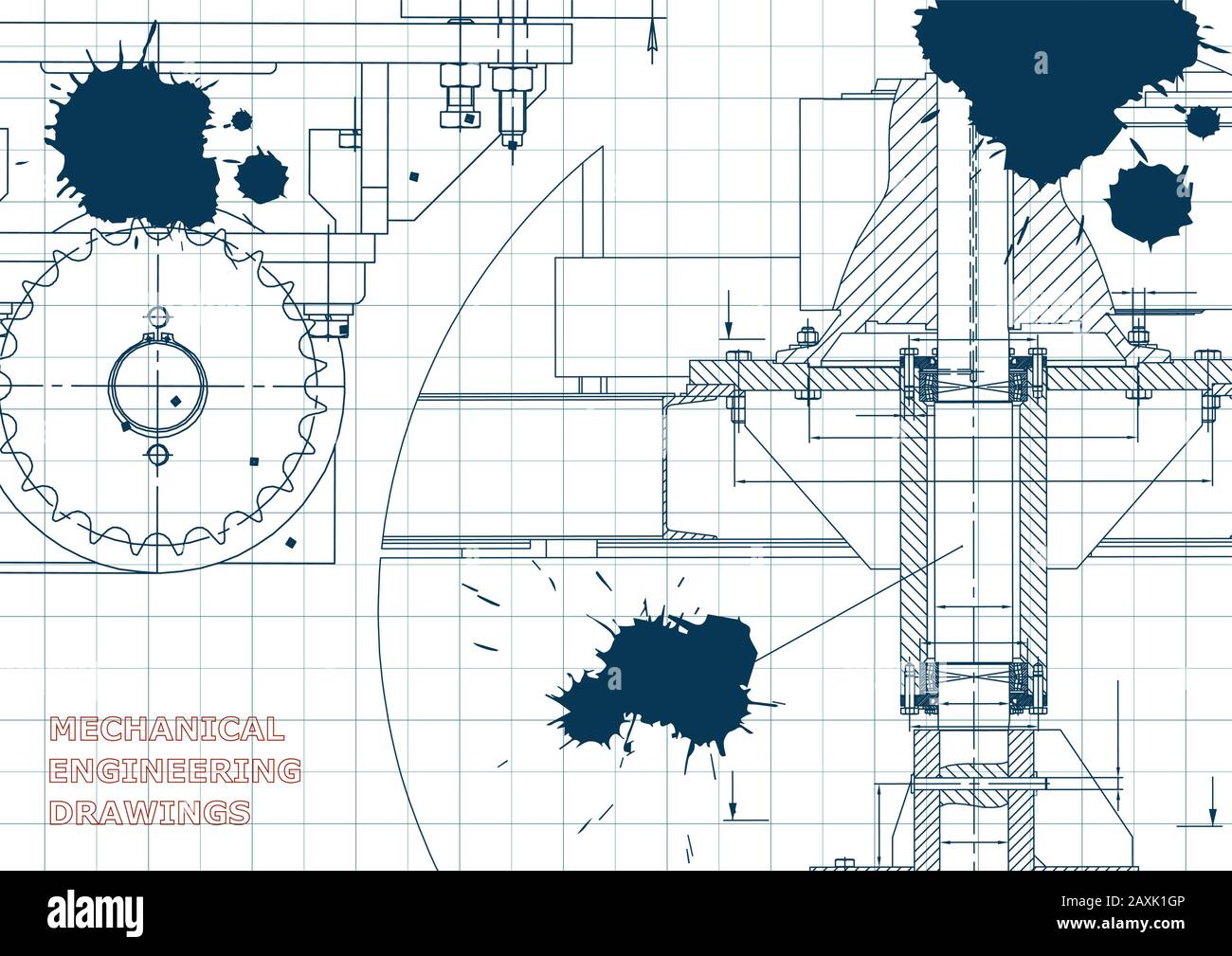 Blueprints. Engineering backgrounds. Mechanical engineering drawings ...