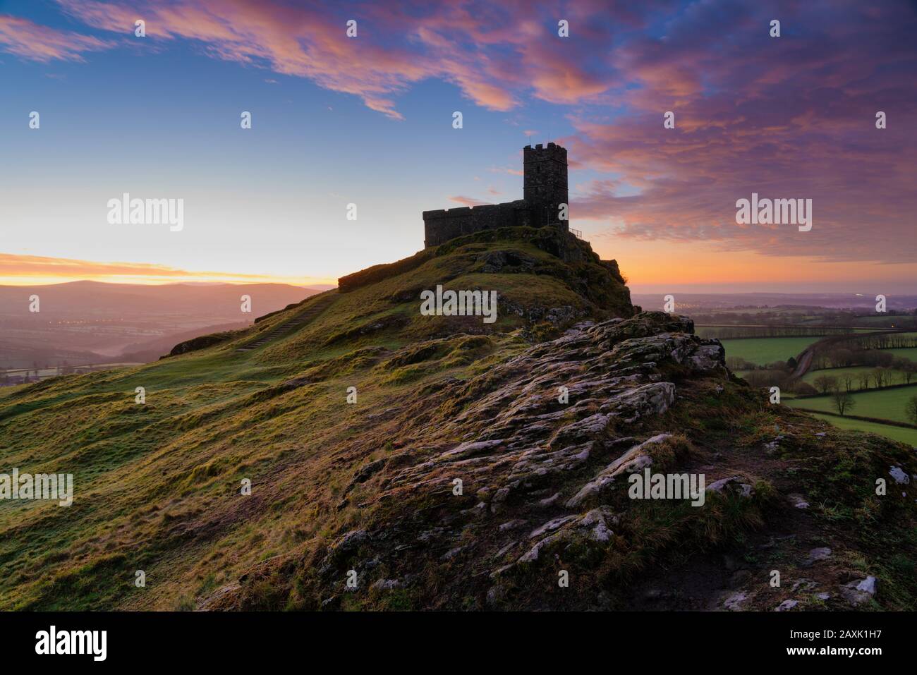 Brentor church sunrise hi-res stock photography and images - Alamy