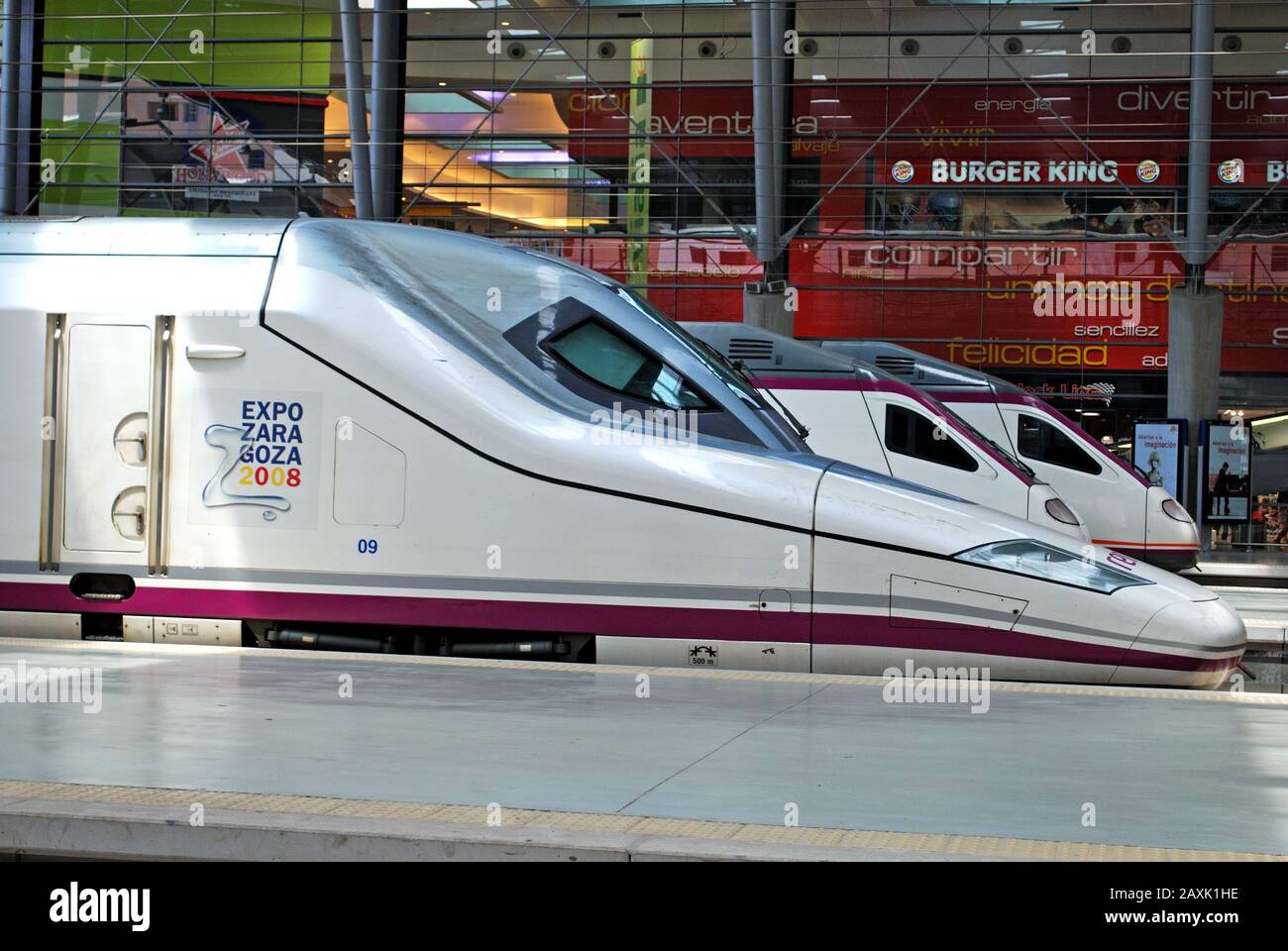 AVE trains in the Maria Zambrano Train Station, Malaga, Spain Stock ...