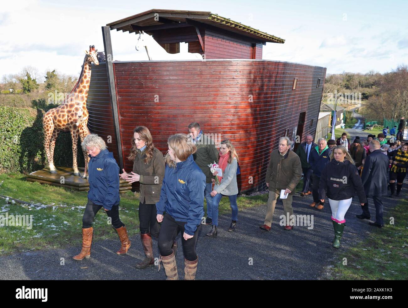 The Duchess of Cambridge (second left) alongside farm owner Louise ...