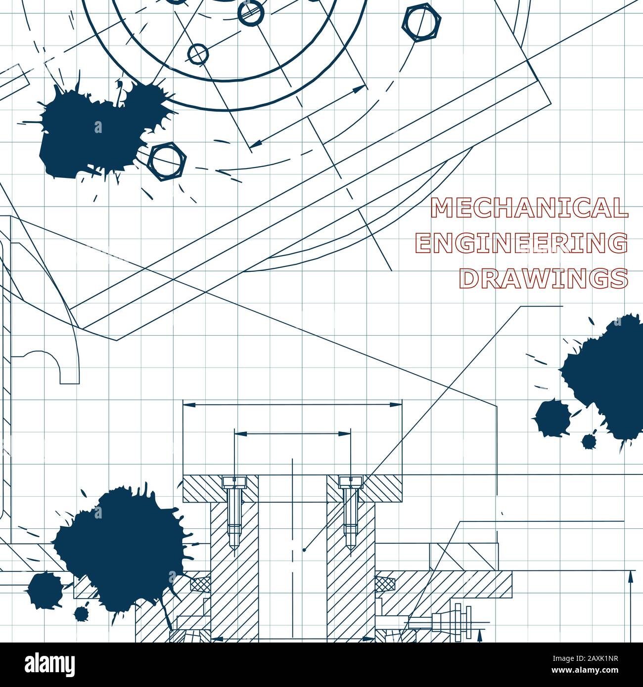 Mechanics. Technical design. Engineering style. Mechanical instrument ...