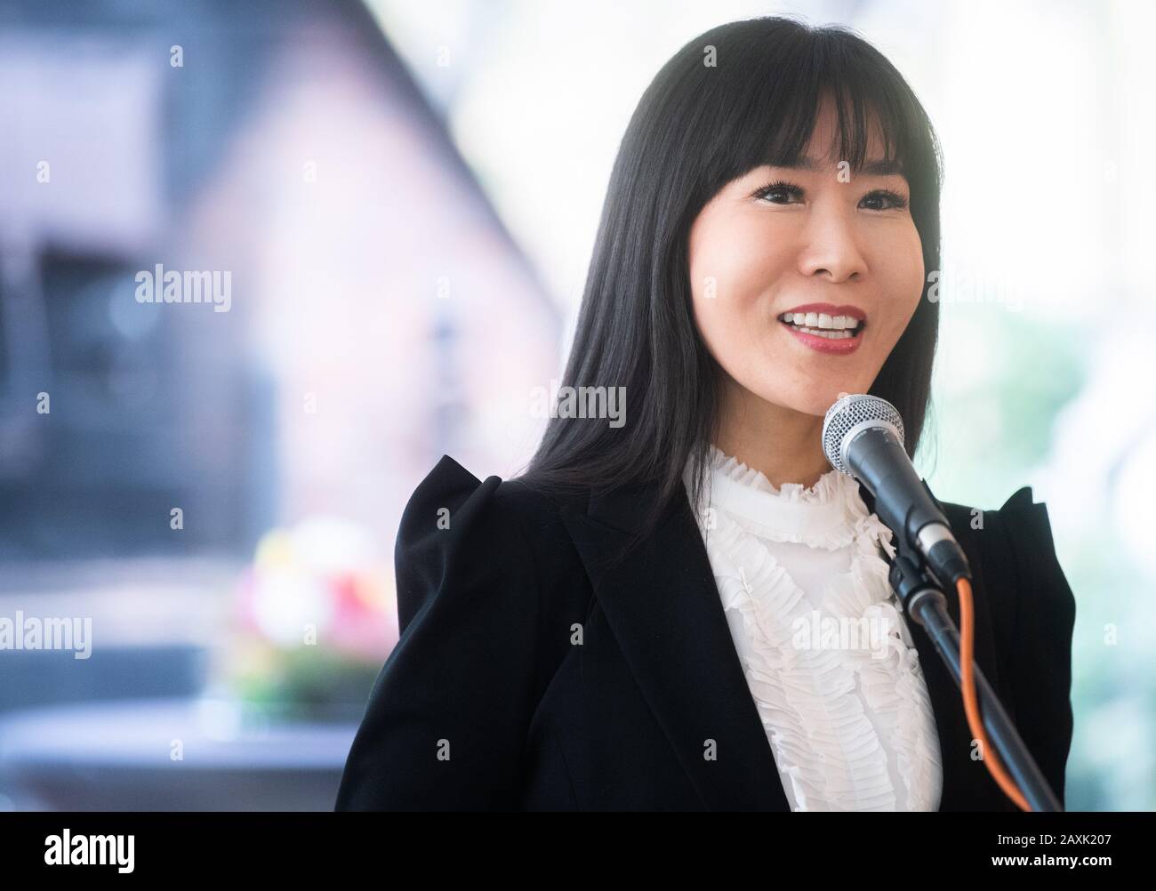 Hanover, Germany. 12th Feb, 2020. Soyeon Schröder-Kim gives a lecture ...