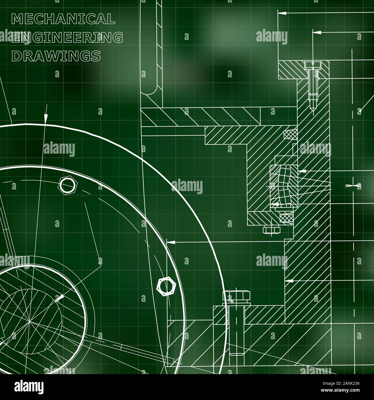 Backgrounds of engineering subjects. Technical illustration. Mechanical ...