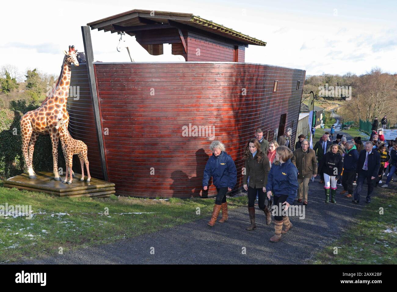 The Duchess of Cambridge (second left) alongside farm owner Louise ...