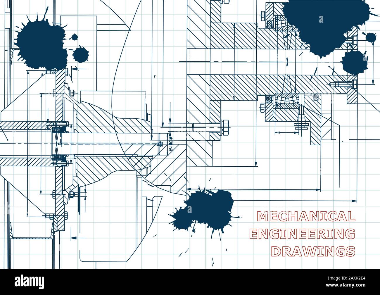 Technical illustration. Mechanical engineering. Backgrounds of ...