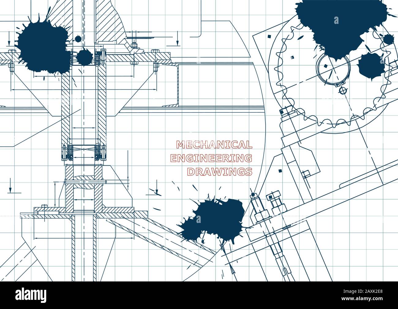 Engineering backgrounds. Technical. Mechanical engineering drawings ...