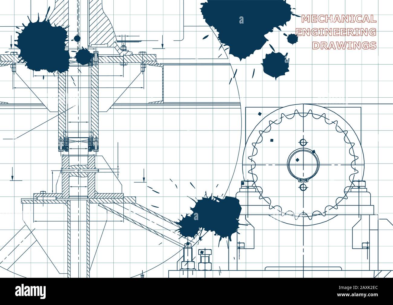 Engineering backgrounds. Mechanical engineering drawings. Blueprints ...