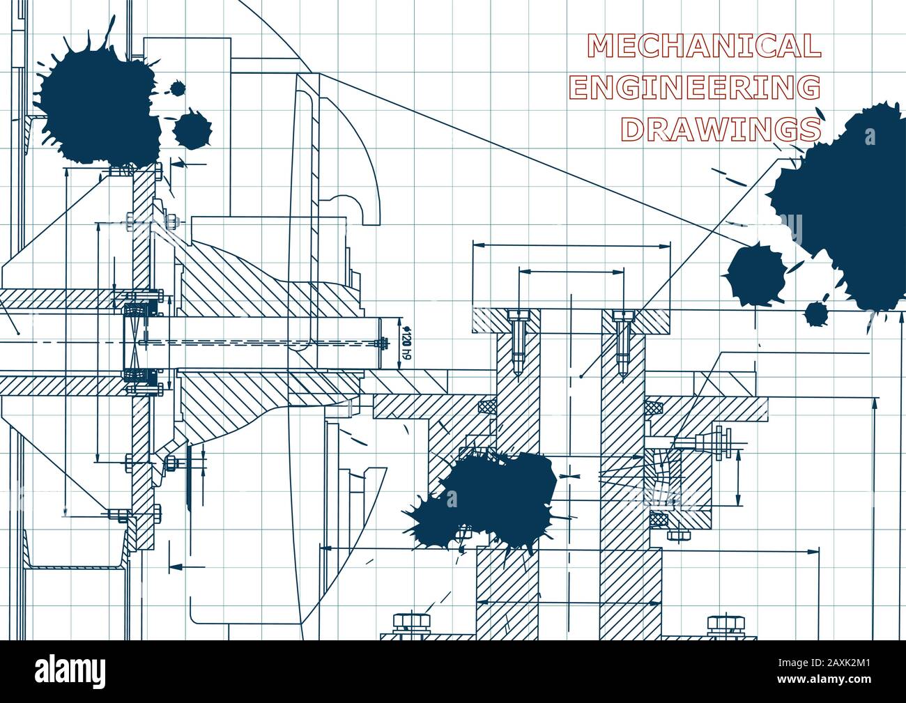Technical illustration. Mechanical engineering. Backgrounds of ...