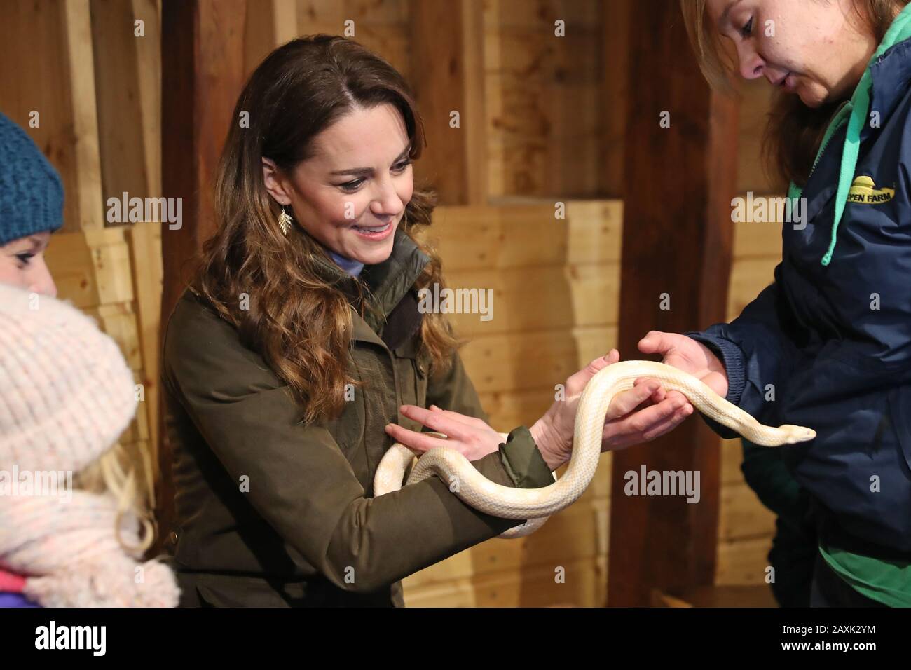 The Duchess of Cambridge handles a snake during a visit to The Ark Open ...