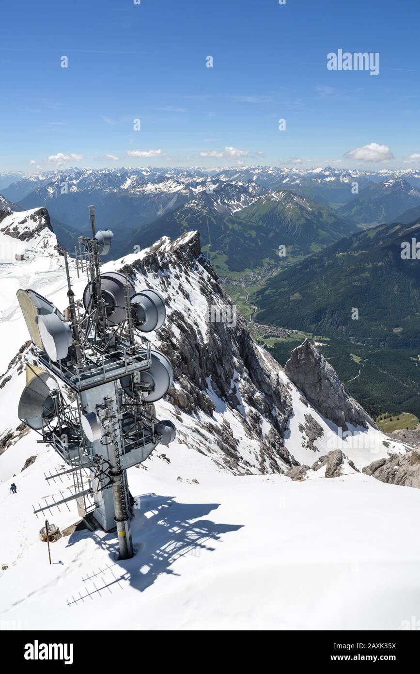 View over the Alps from the summit of the Zugspitze Stock Photo - Alamy