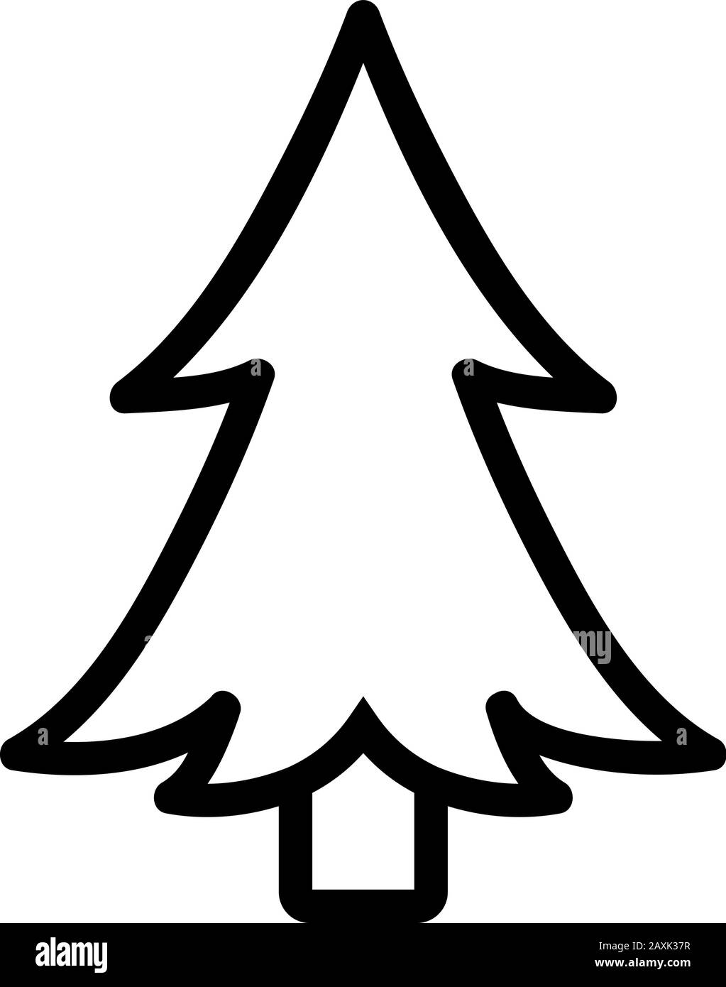 evergreen Christmas tree icon vector. Isolated contour symbol ...