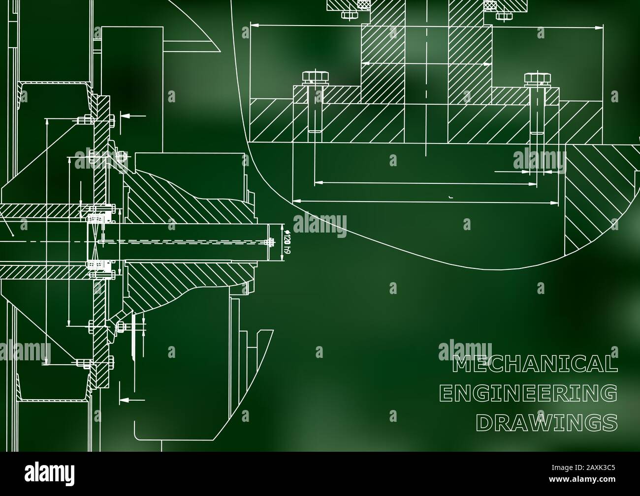 Technical illustration. Mechanical engineering. Backgrounds of ...