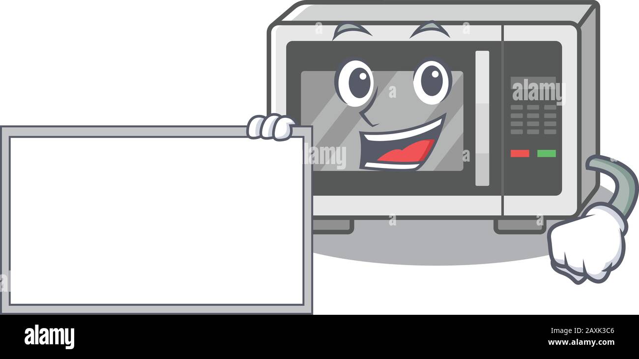 cartoon character of microwave design concept bring a board Stock ...