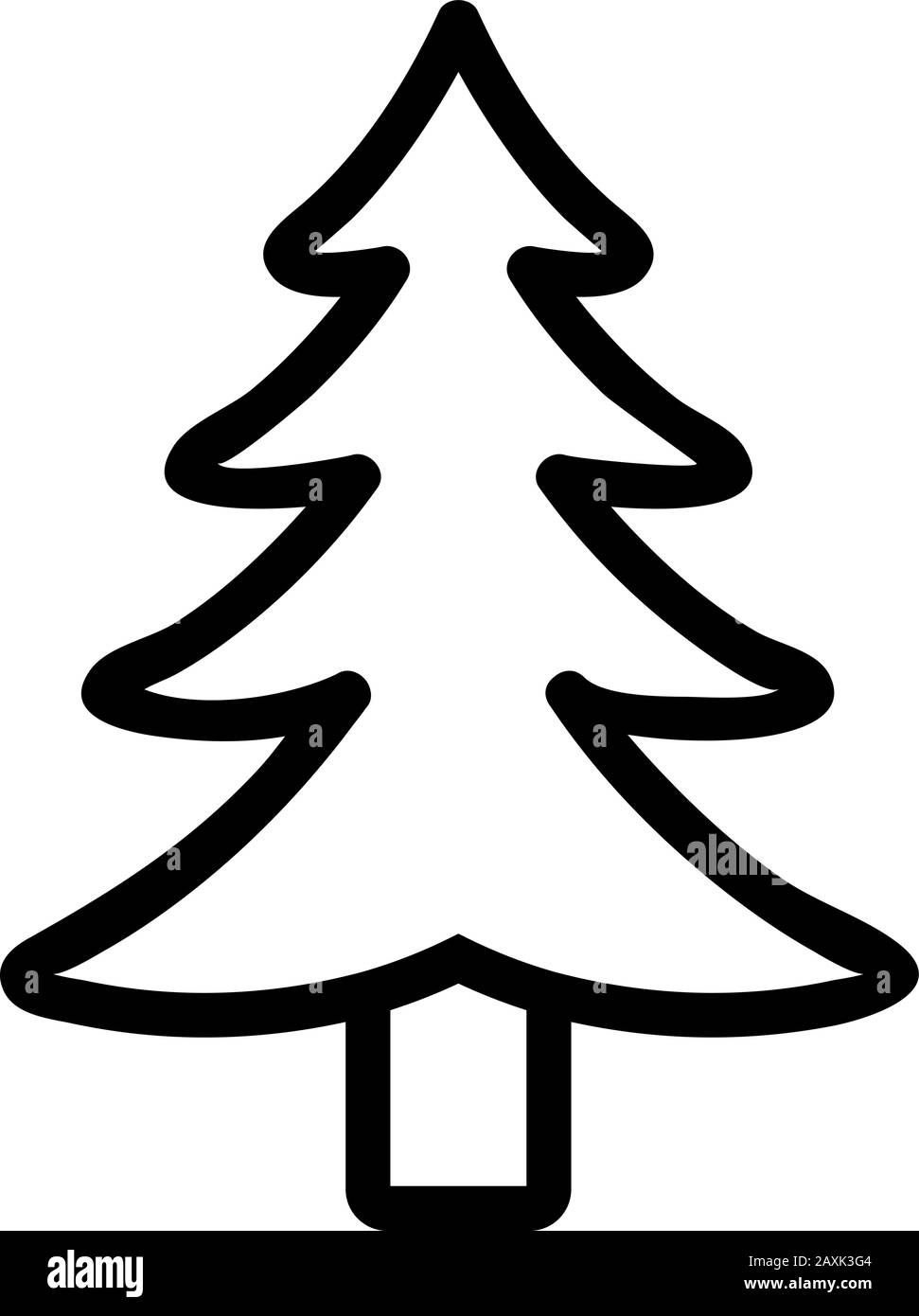 Christmas tree icon vector. Isolated contour symbol illustration Stock ...