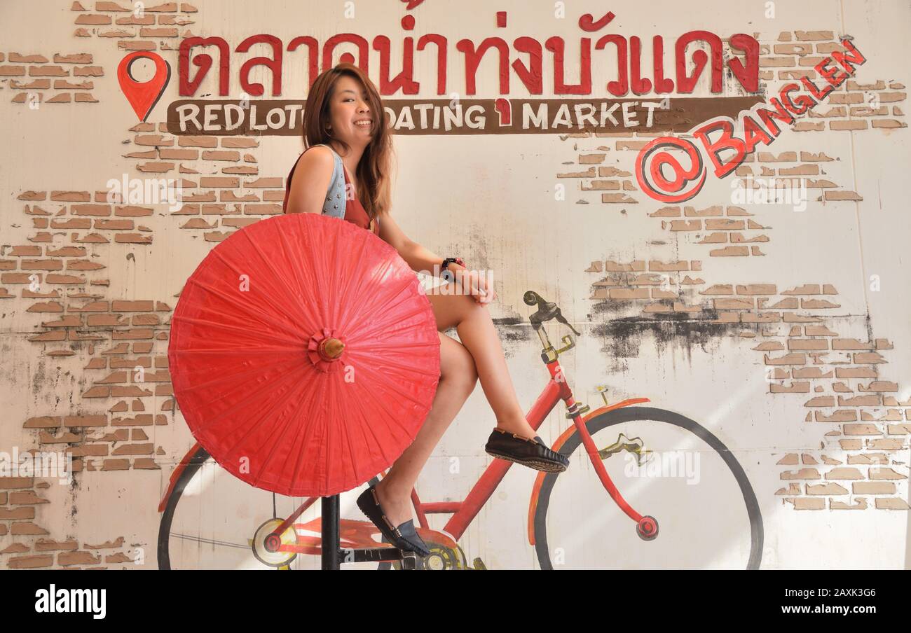 Red Lotus Floating Market Banner Stock Photo - Alamy