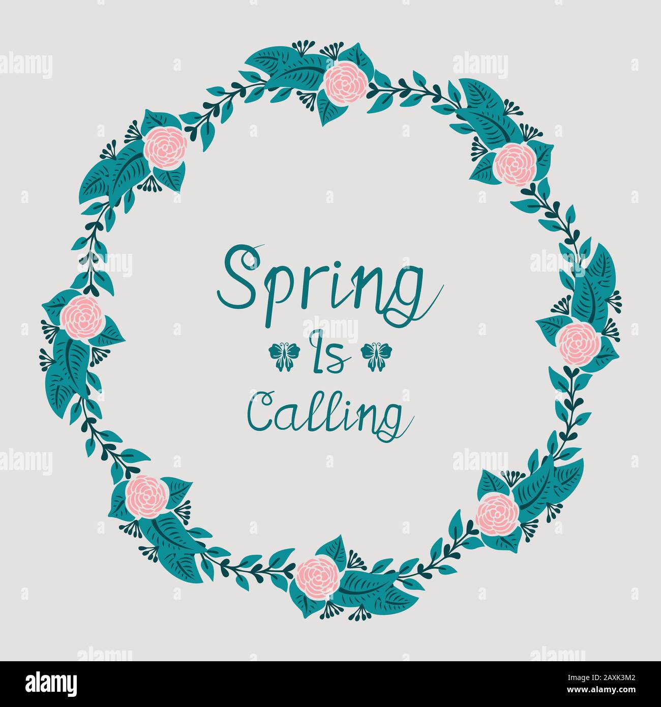 Ornate Pattern of leaf and flower frame, for spring calling greeting ...