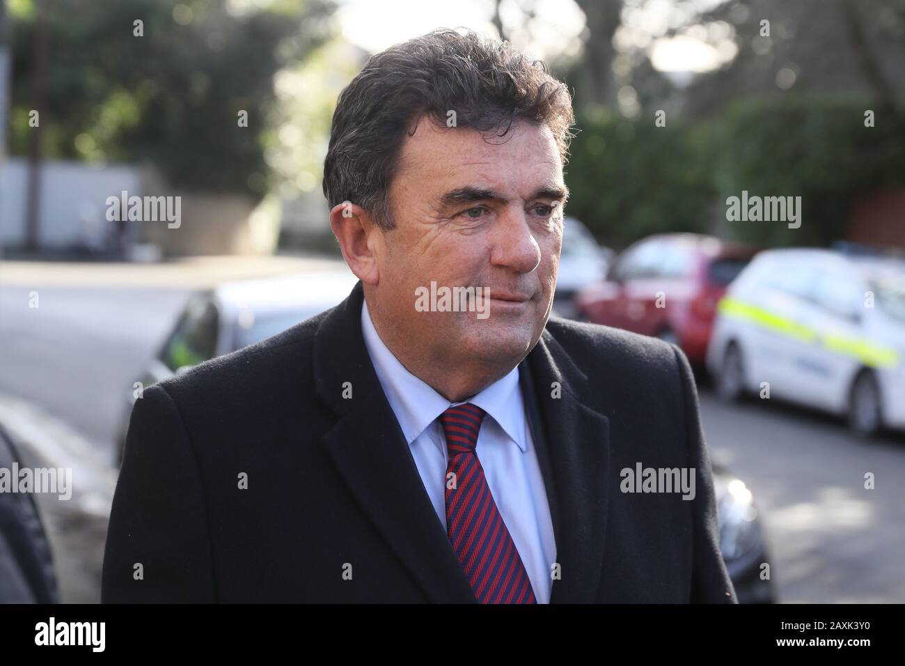 RTE presenter Des Cahill arrives for the funeral of journalist and ...