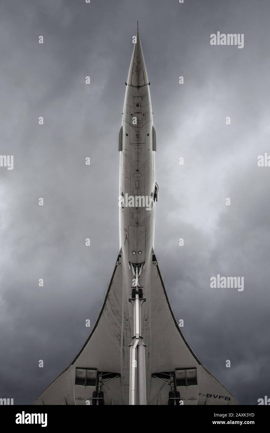 Exterior view of the Concorde in the technical museum of Sinsheim Stock ...
