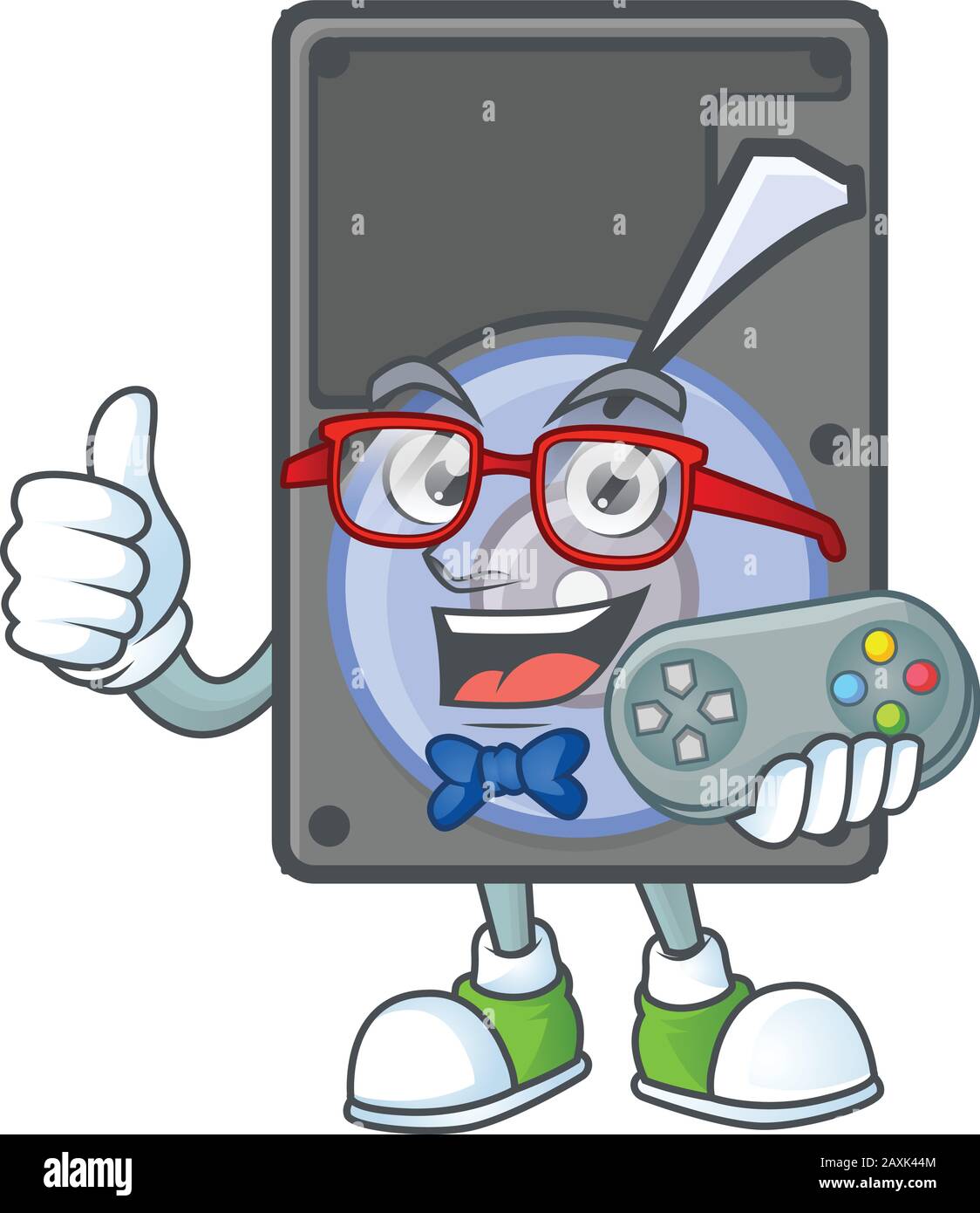 An attractive gamer hard disk cartoon character design Stock Vector ...