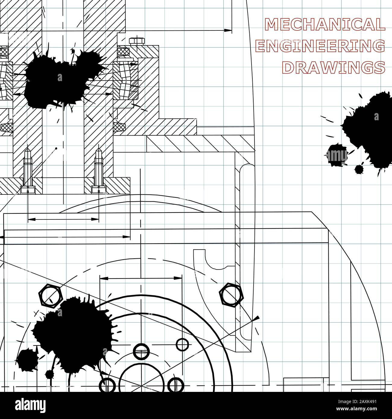Mechanics. Technical design. Engineering style. Cover, flyer, banner ...