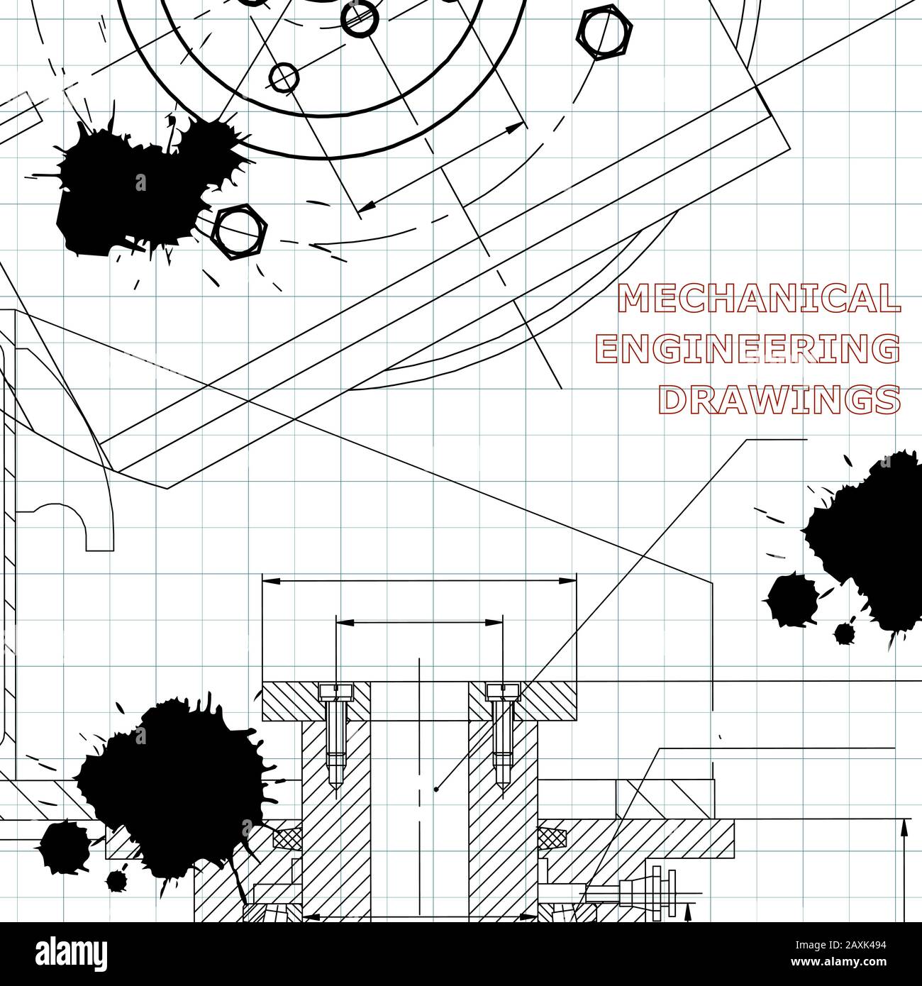 Mechanics. Technical design. Engineering style. Mechanical instrument ...