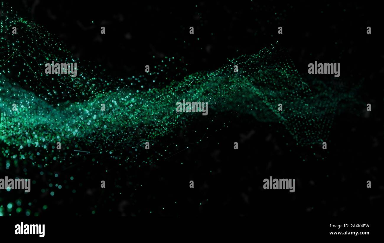 Plexus of abstract glow dots on a black background. Loop animations. 3D ...