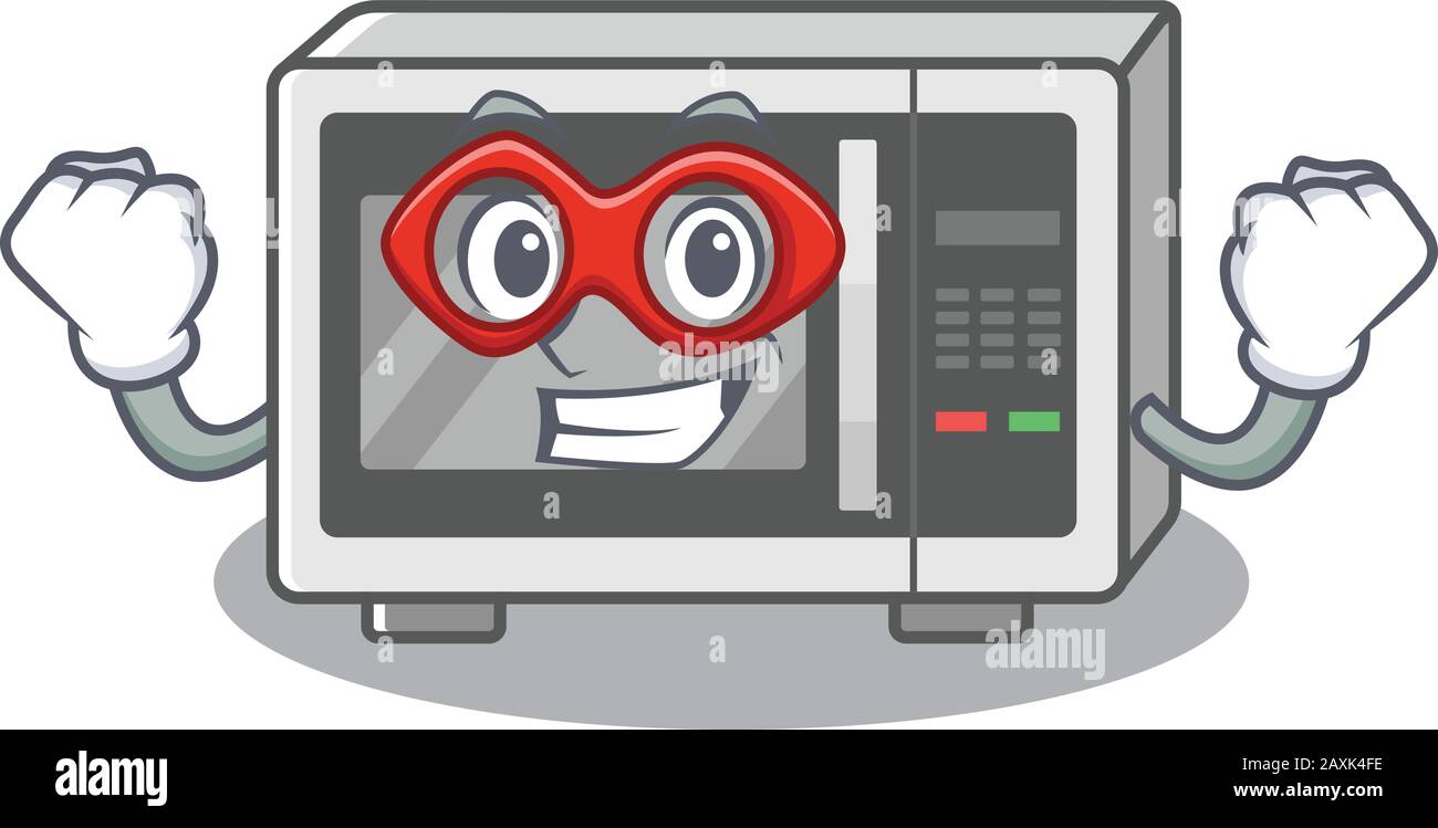 A cartoon concept of microwave performed as a Super hero Stock Vector ...