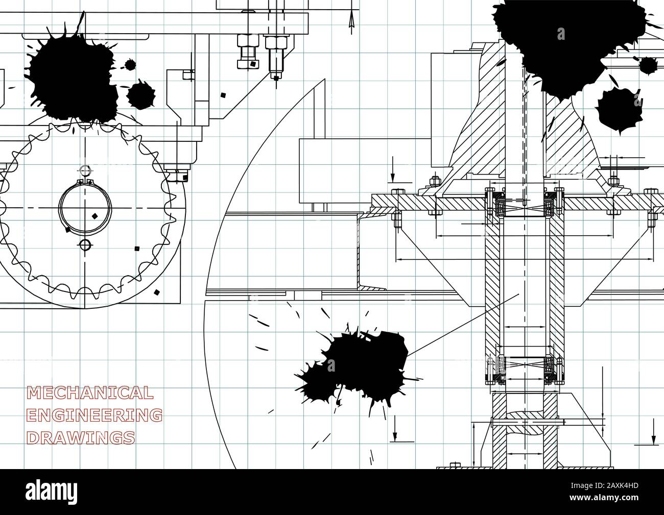 Blueprints. Engineering backgrounds. Mechanical engineering drawings ...