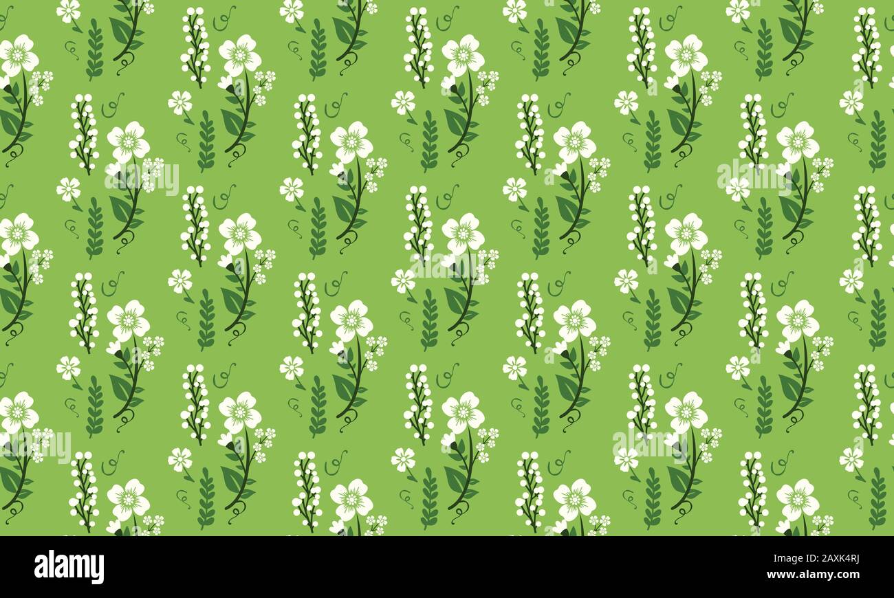 Beautiful spring floral pattern background, with leaf and floral design ...