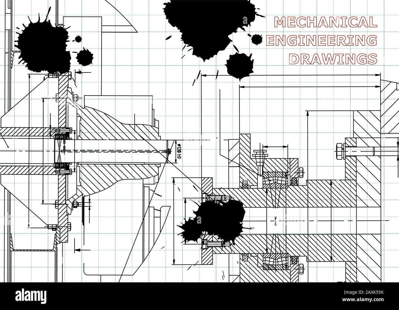 Technical illustration. Mechanical engineering. Backgrounds of ...