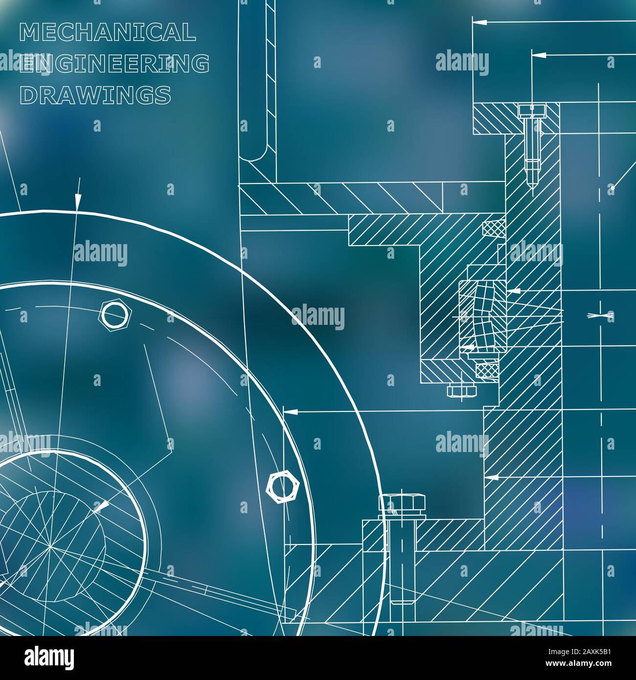 Backgrounds of engineering subjects. Technical illustration. Mechanical ...