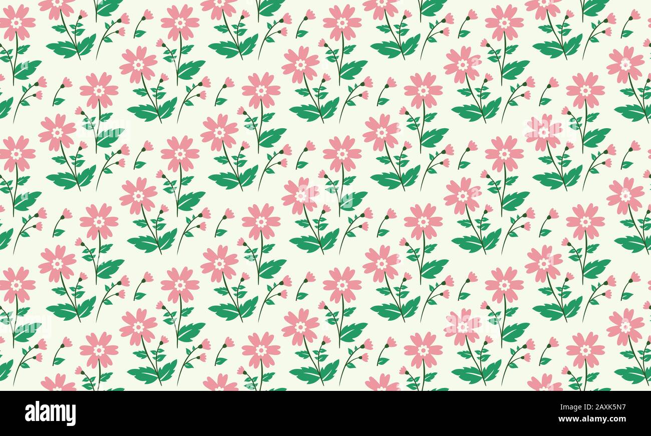 Floral pattern background for spring, with leaf and flower unique style ...
